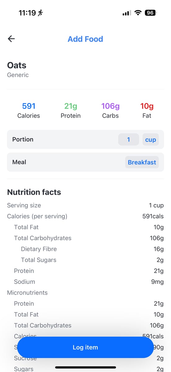 How do I log my food?