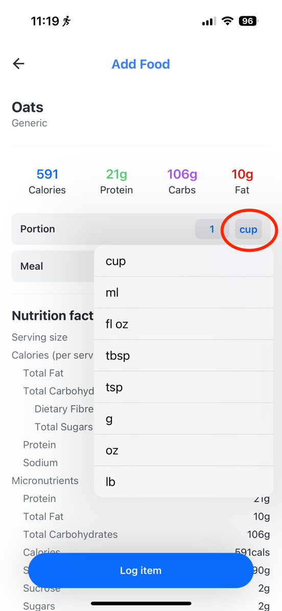How do I log my food?