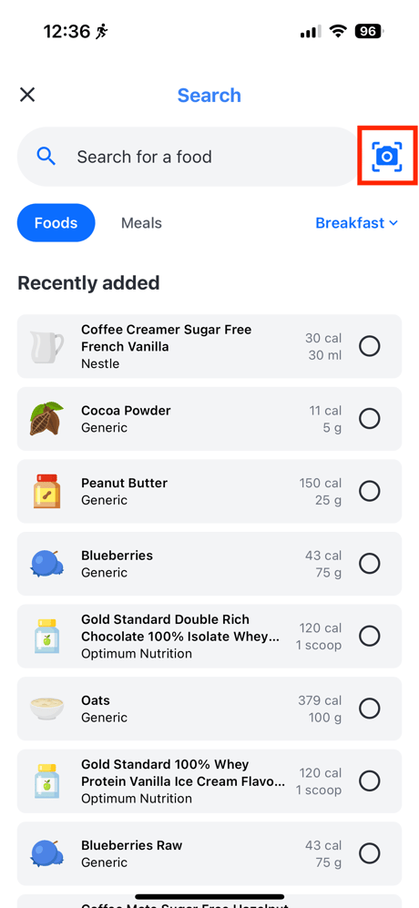 How do I use the AI food scanner and barcode?