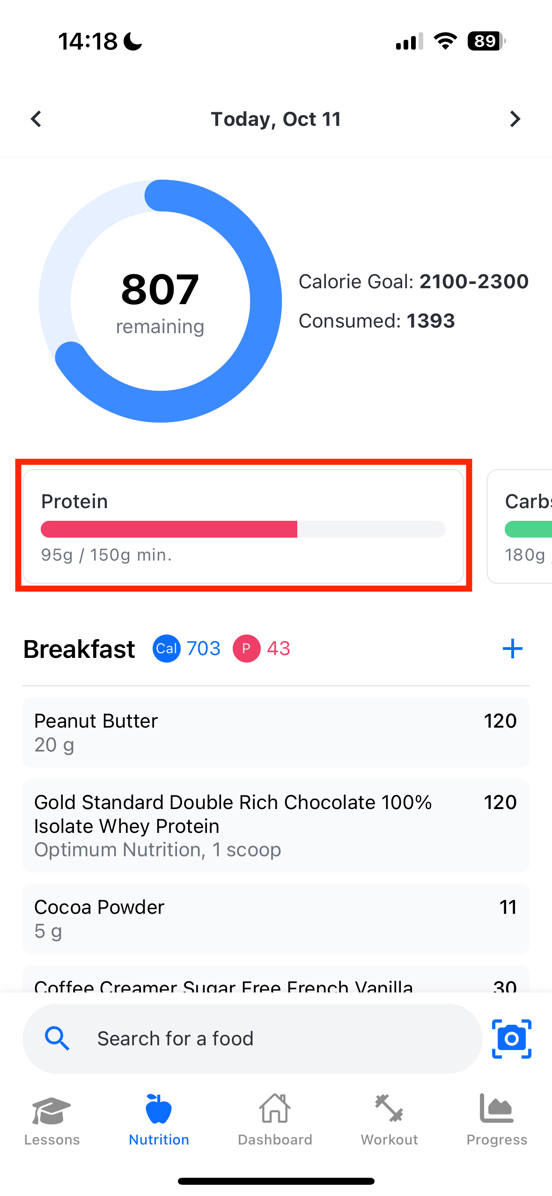 How do I log my food?