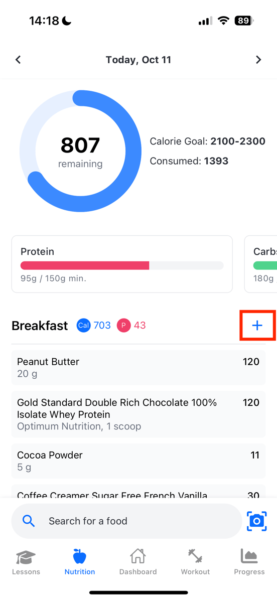How do I log my food?