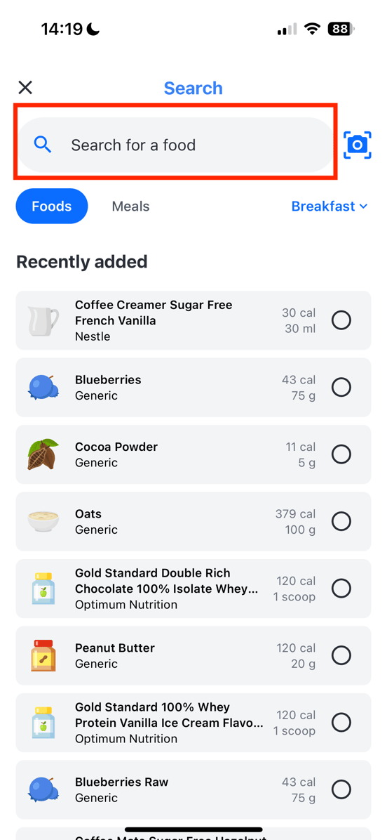 How do I log my food?