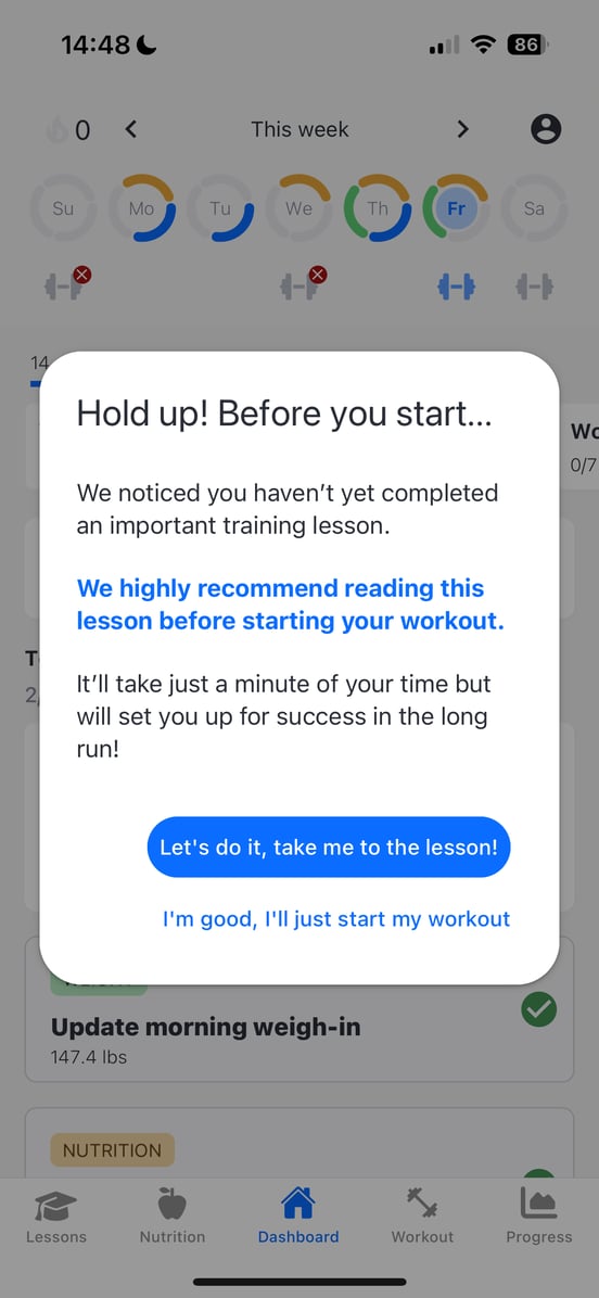 How do I start a workout?