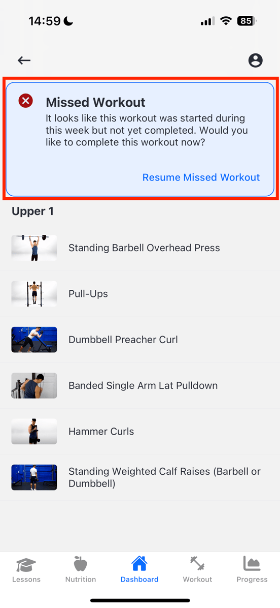 How do I log a past or missed workout?