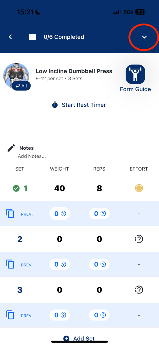 How do I add/edit/delete exercises on my workout program?